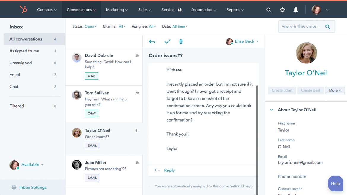 New tool - HubSpot Conversations